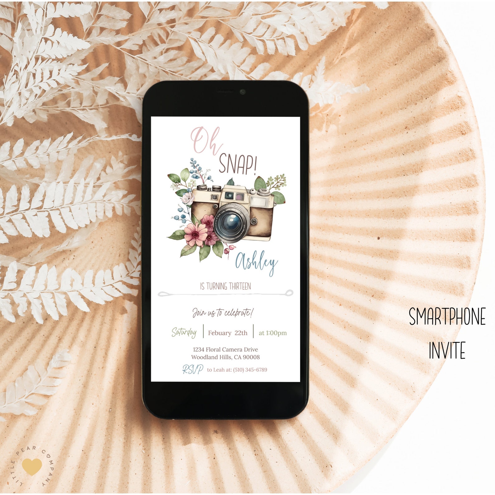 Vintage Camera Birthday Party Invitation, Oh Snap Photography Birthday ...