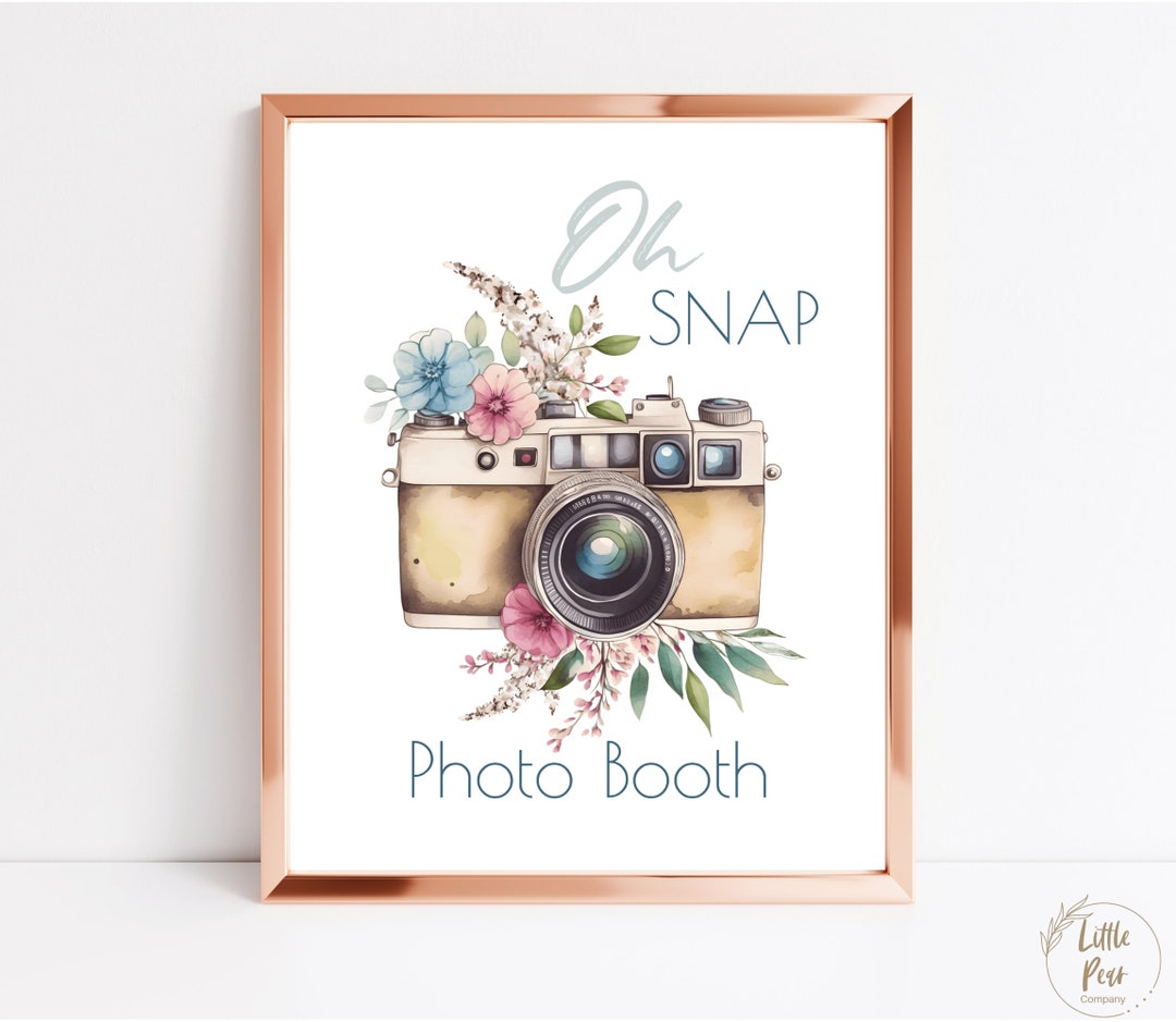 Custom Photo Booth Prop Sign, 8x10 Oh Snap Camera Birthday Sign ...