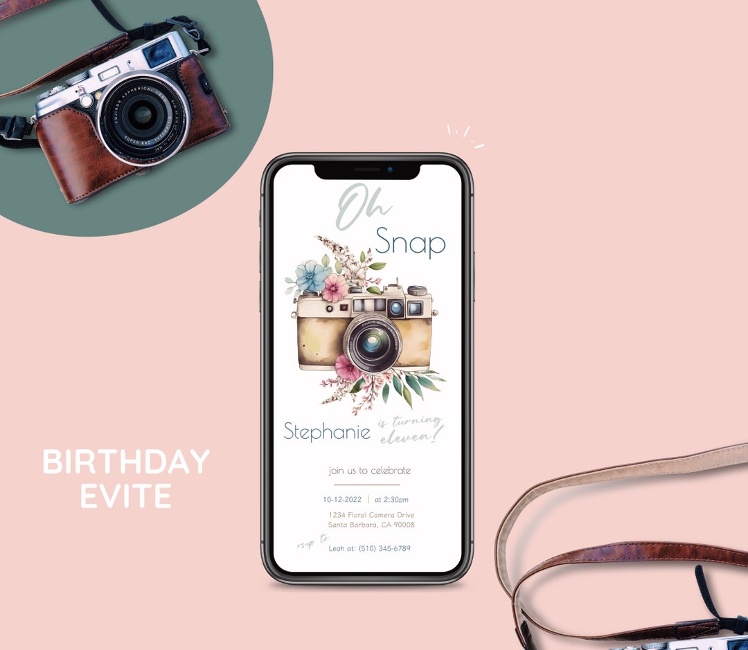 Oh Snap Invitation Vintage Camera Invite Teen Camera Party - Etsy