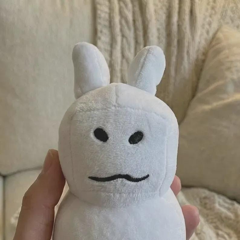 Gubby Roblox Meme Rabbit Plush, Forsaken Game Stuffed Animal, Soft ...