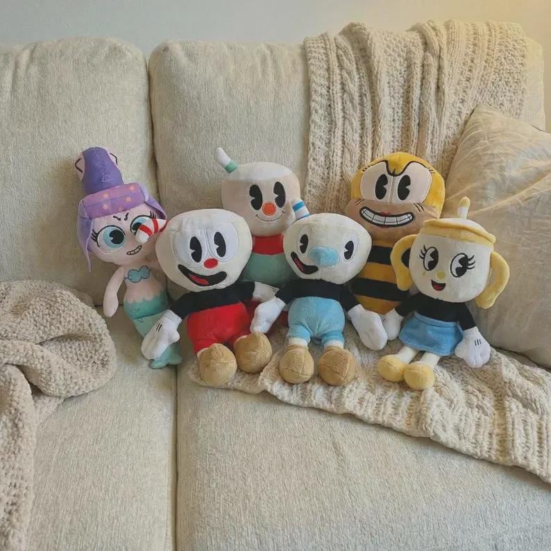 Cuphead Plush Dolls Set, Game Character Stuffed Toys, Devil King Dice ...