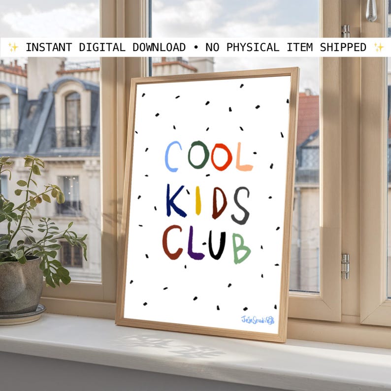 Colorful Kids Club Poster, Kids Room Wall Art (digital Download) - Etsy