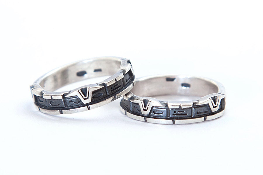 StarGate ring Half lendht pattern StarGate ring Silver | Etsy