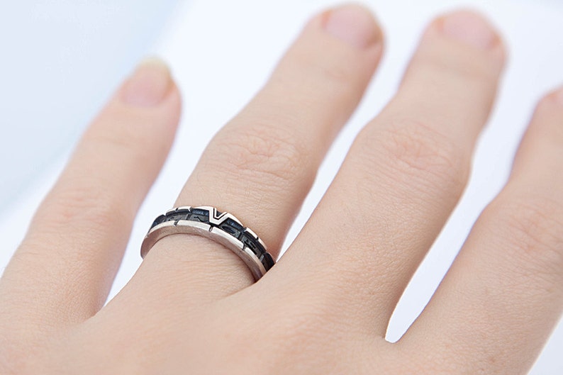 StarGate ring Half lendht pattern StarGate ring Silver | Etsy