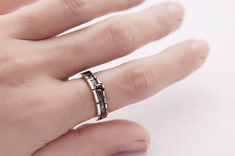 StarGate ring with gemstone Half lendht pattern StarGate ring | Etsy