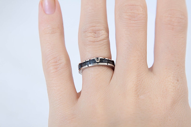 StarGate ring Half lendht pattern StarGate ring Silver | Etsy