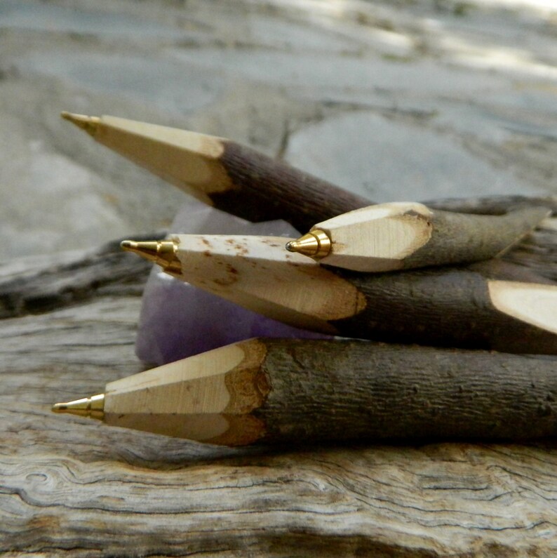 Natural Twig Pens Natural Eco Friendly Stationary Blue Ink Pen | Etsy
