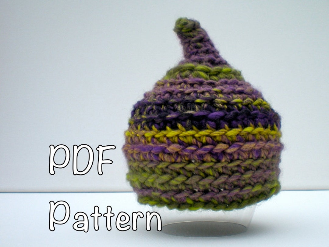 PATTERN: Pixie Baby Hat, Gnome Elf Pointed Hat Easy Crochet PDF Instant Download, Newborn Size ...