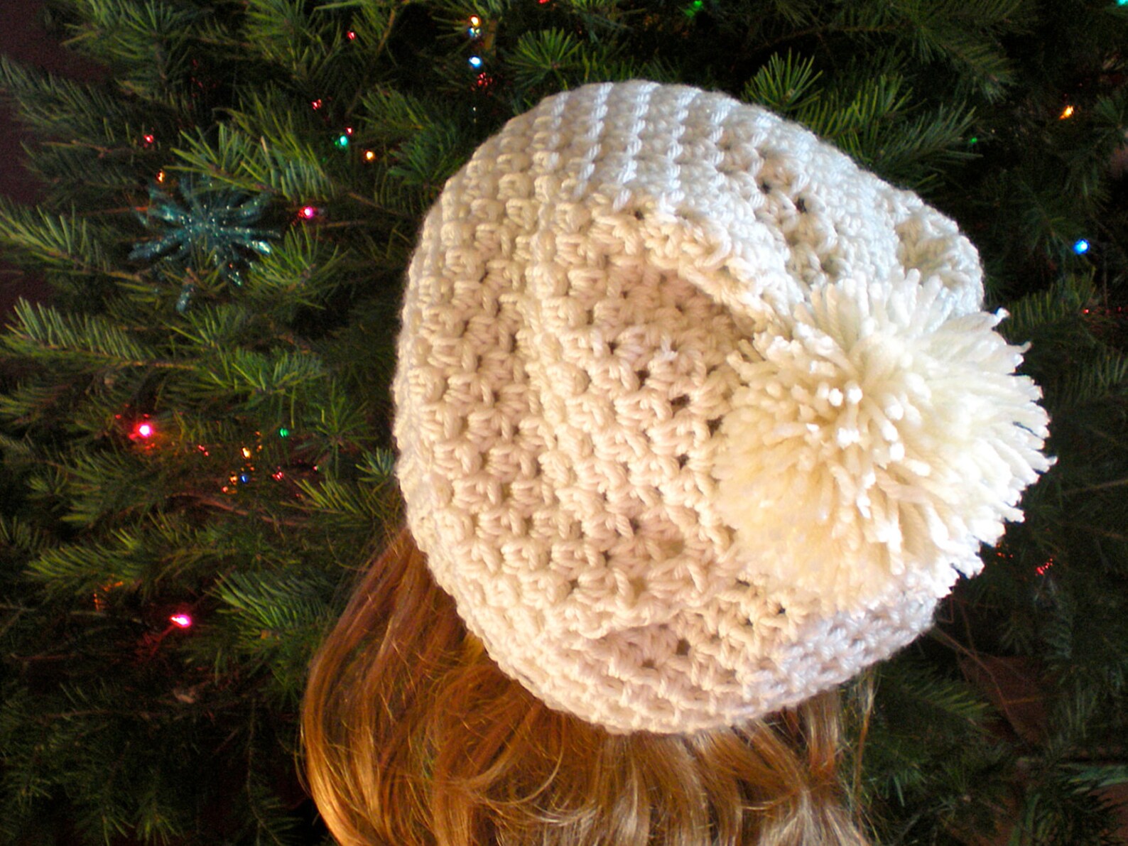 PATTERN: Snow Bunny Hat, Easy Crochet, Slouch Beanie, Adult, PDF ...