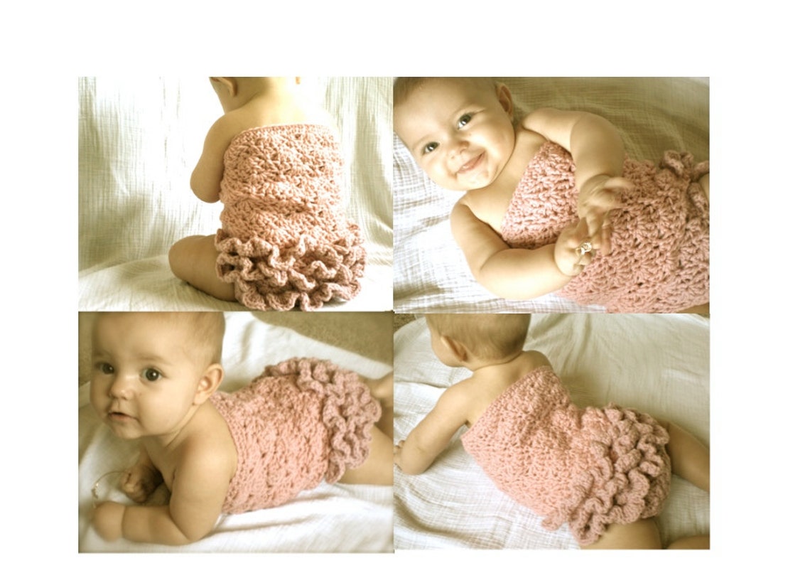 PATTERN: Ruffle Romper, 3 SIZES, Baby Girl Photo Prop, Easy Crochet PDF ...