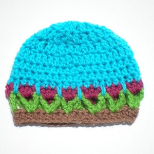 PATTERN: Tulip Hat, Easy Crochet PDF, Newborn-3m, Tulips Beanie ...