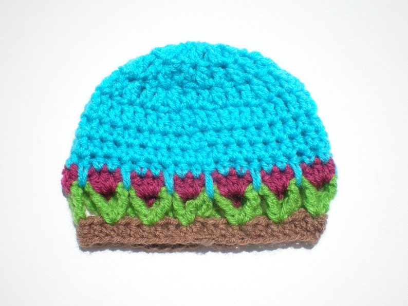 PATTERN: Tulip Hat, Easy Crochet PDF, Newborn-3m, Tulips Beanie ...