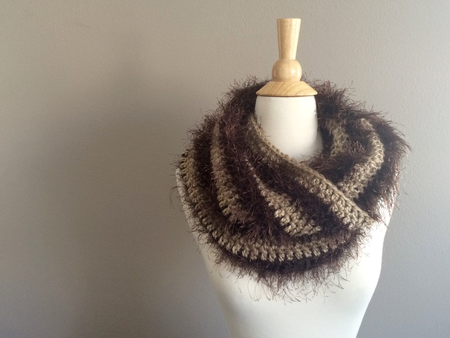 DIY Crochet Pattern: Faux Fur Cowl, Scarf Crochet Pattern, Infinity ...