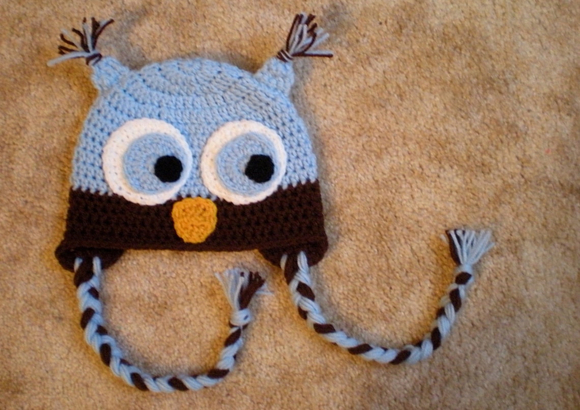 PATTERN: Owl Hat, Size Newborn to Adult, Baby Kid Animal Hat, Pattern ...