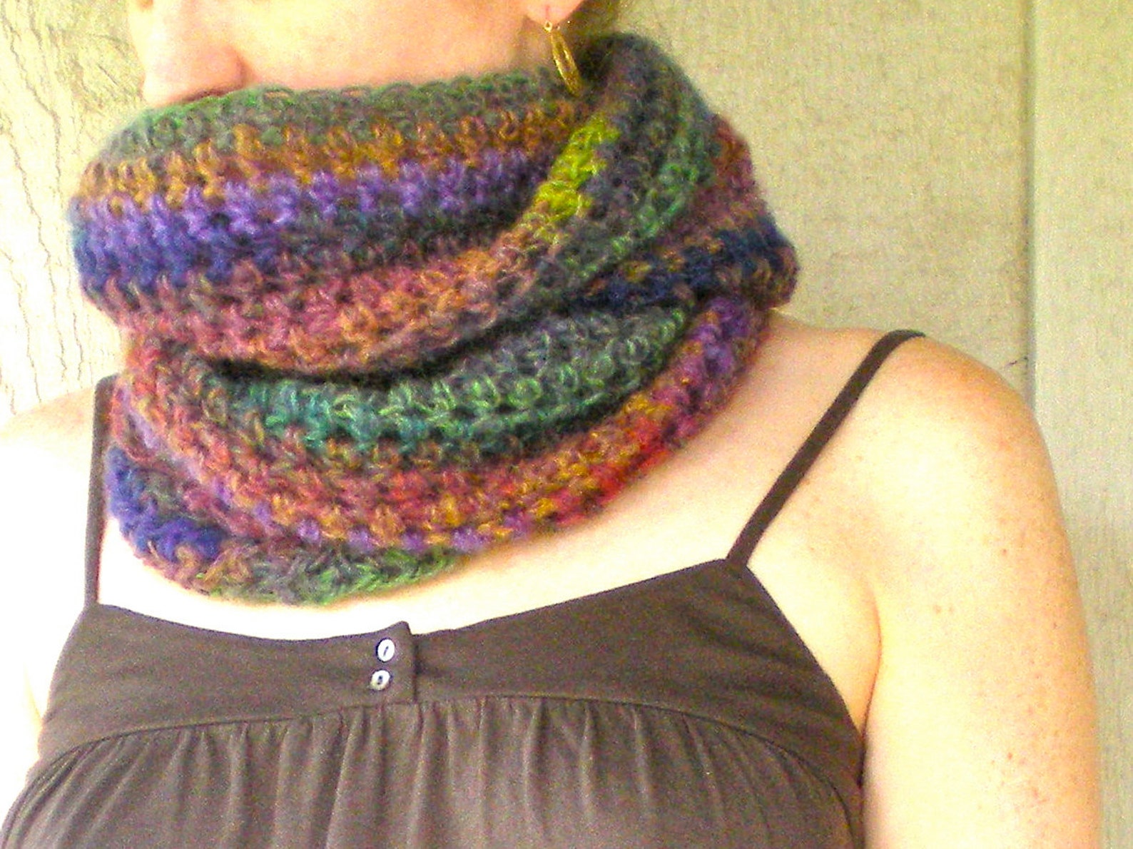 PATTERN: Wildflower Cowl, Easy Crochet PDF, Infinity Circle Cowl, Scarf ...
