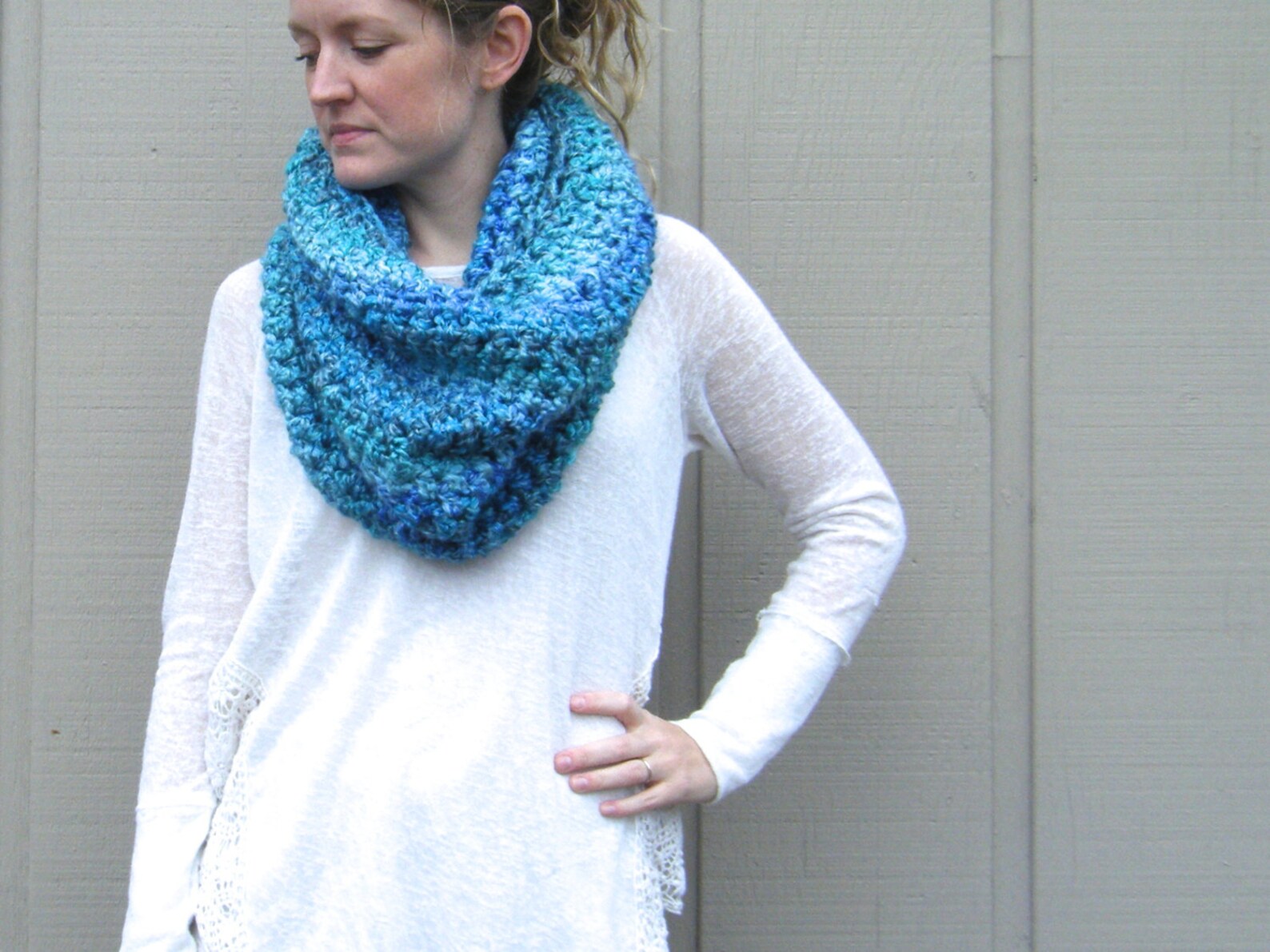 DIY Crochet Pattern: Danube Cowl Super Bulky Yarn Boucle - Etsy
