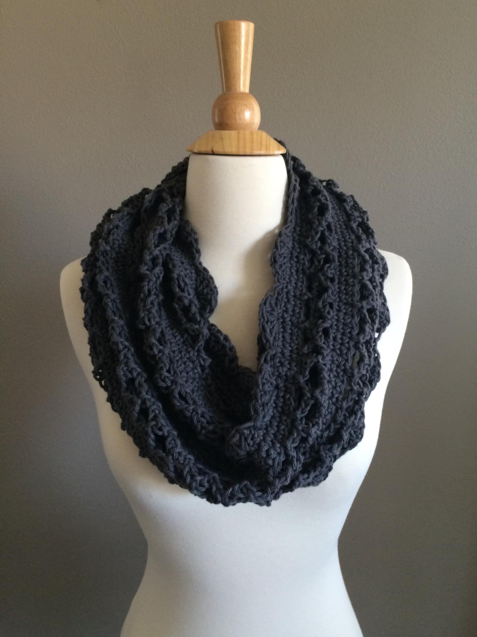 DIY Crochet Pattern: Spring Cowl, Scarf, Light Weight Scalloped Edge ...