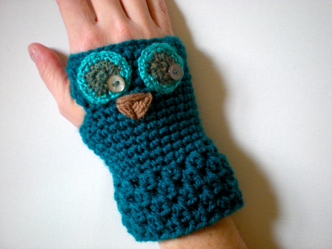 PATTERN: Owl Gloves, Toddler, Kid, Adult Sizes, Easy Crochet Fingerless ...