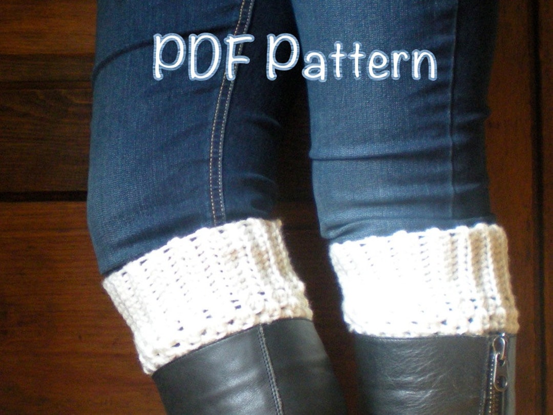 PATTERN: Boot Cuffs, Easy Crochet P D F Email, Cream Beige, Fall Autumn ...