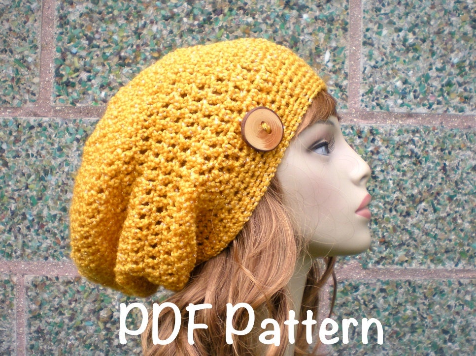 PATTERN: Autumn Slouch Unisex Slouchy Beanie Hat P D F Easy - Etsy