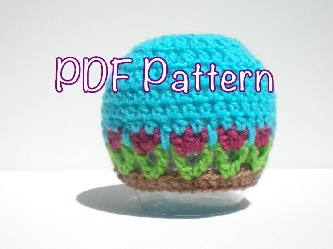 PATTERN: Tulip Hat, Easy Crochet PDF, Newborn-3m, Tulips Beanie ...