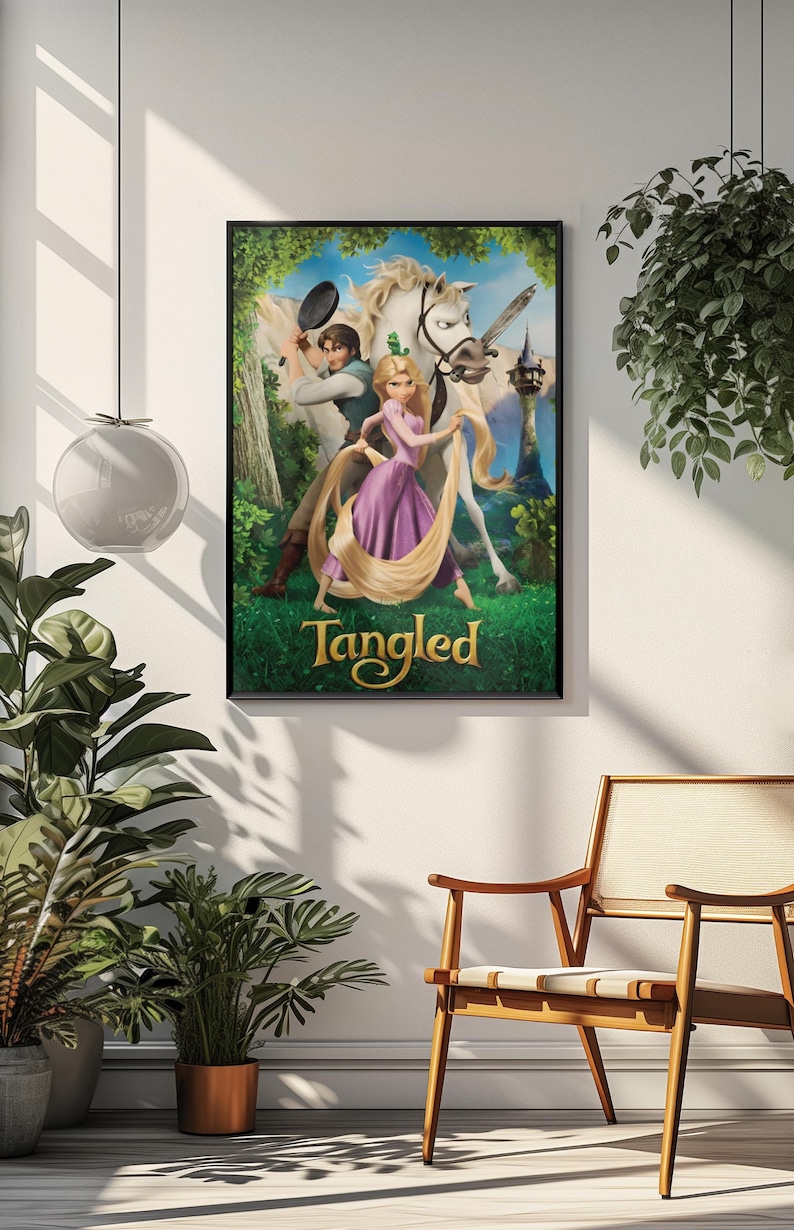 Tangled Movie Poster | Rapunzel Disney Wall Art | Fairytale Princess ...