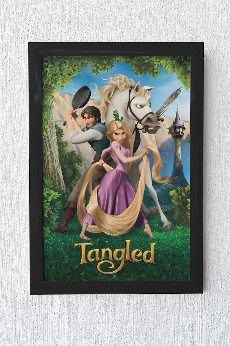 Tangled Movie Poster | Rapunzel Disney Wall Art | Fairytale Princess ...