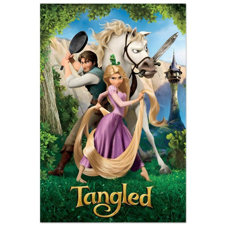 Tangled Movie Poster | Rapunzel Disney Wall Art | Fairytale Princess ...