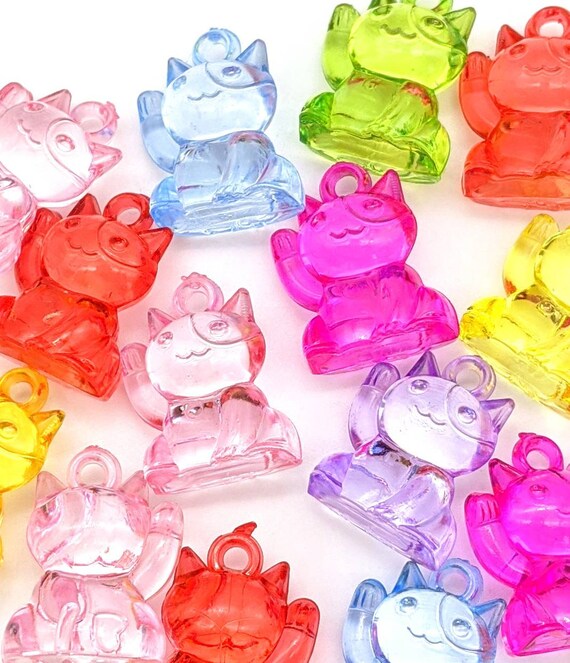 10 x lucky cat charms in a variety of colours | Etsy