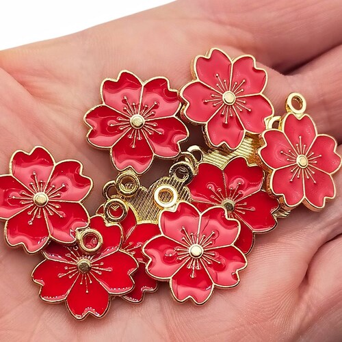 Antique Bronze Lovely Flower Charms Pendants 19x19mm Set of 10 - Etsy