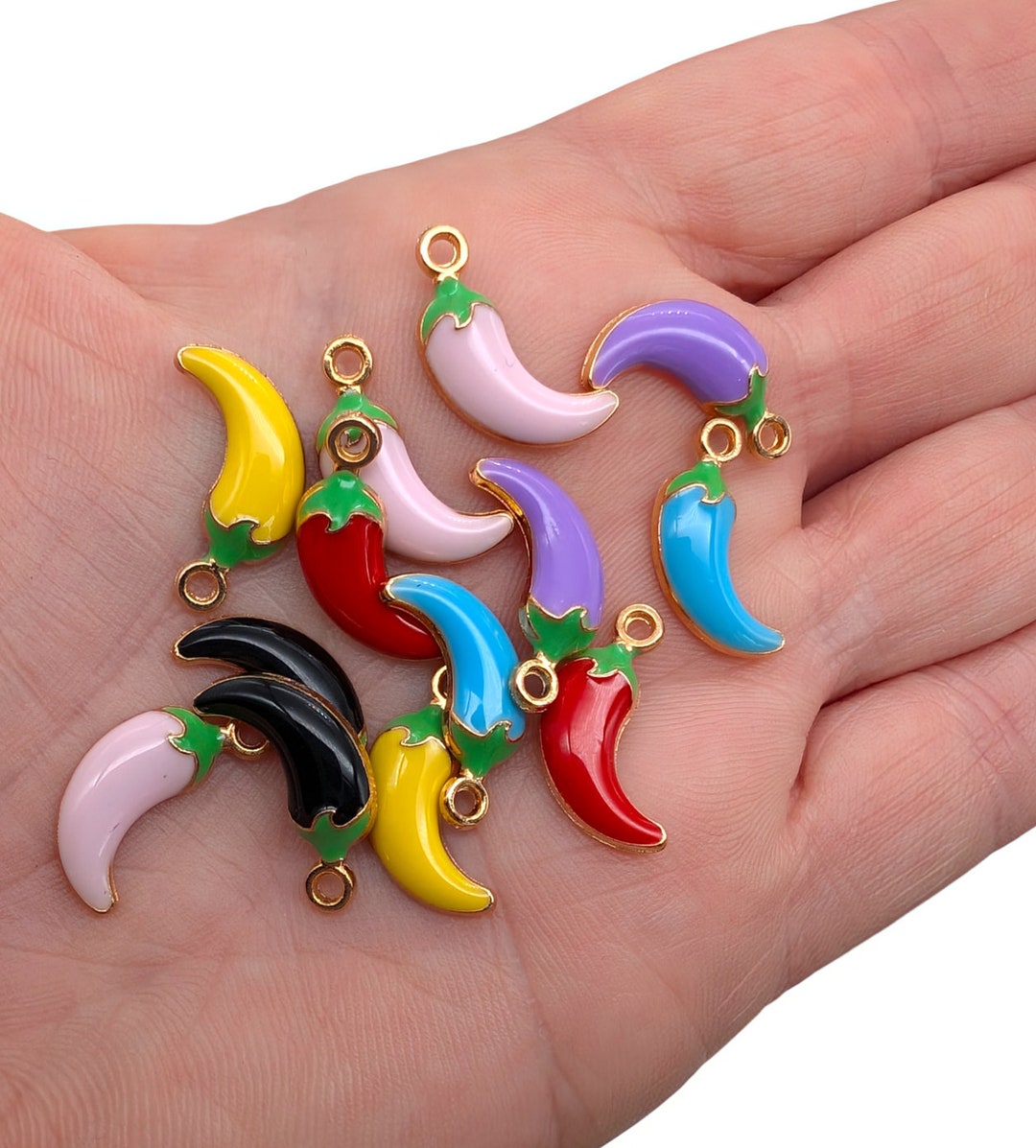NEW Set of 10pcs Mixed Colour Pepper Charms - Etsy