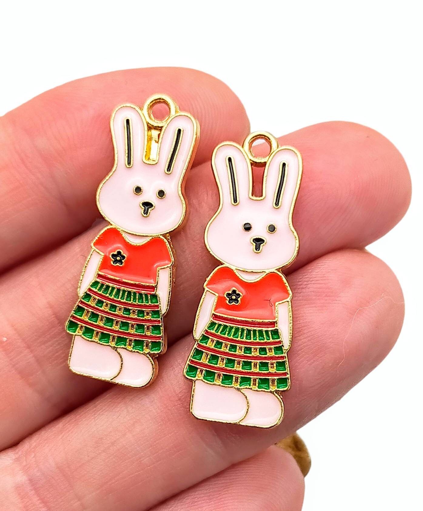 Cute rabbit charms | Etsy
