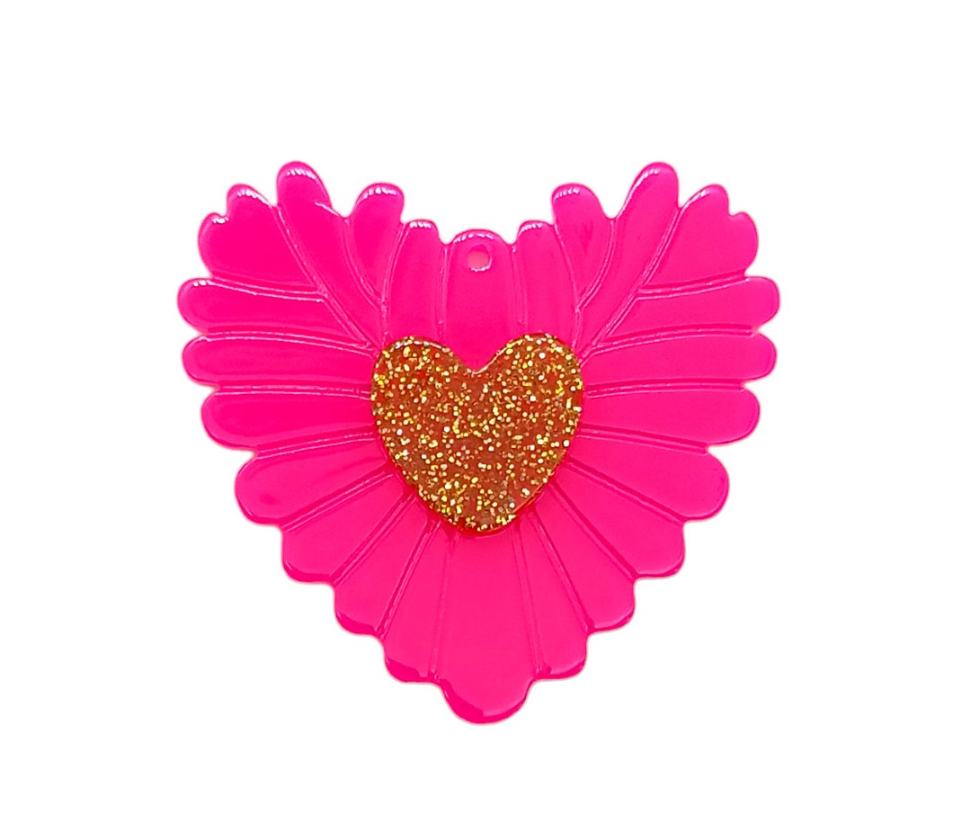 Super Gorgeous Hot Pink Heart Charms - Etsy