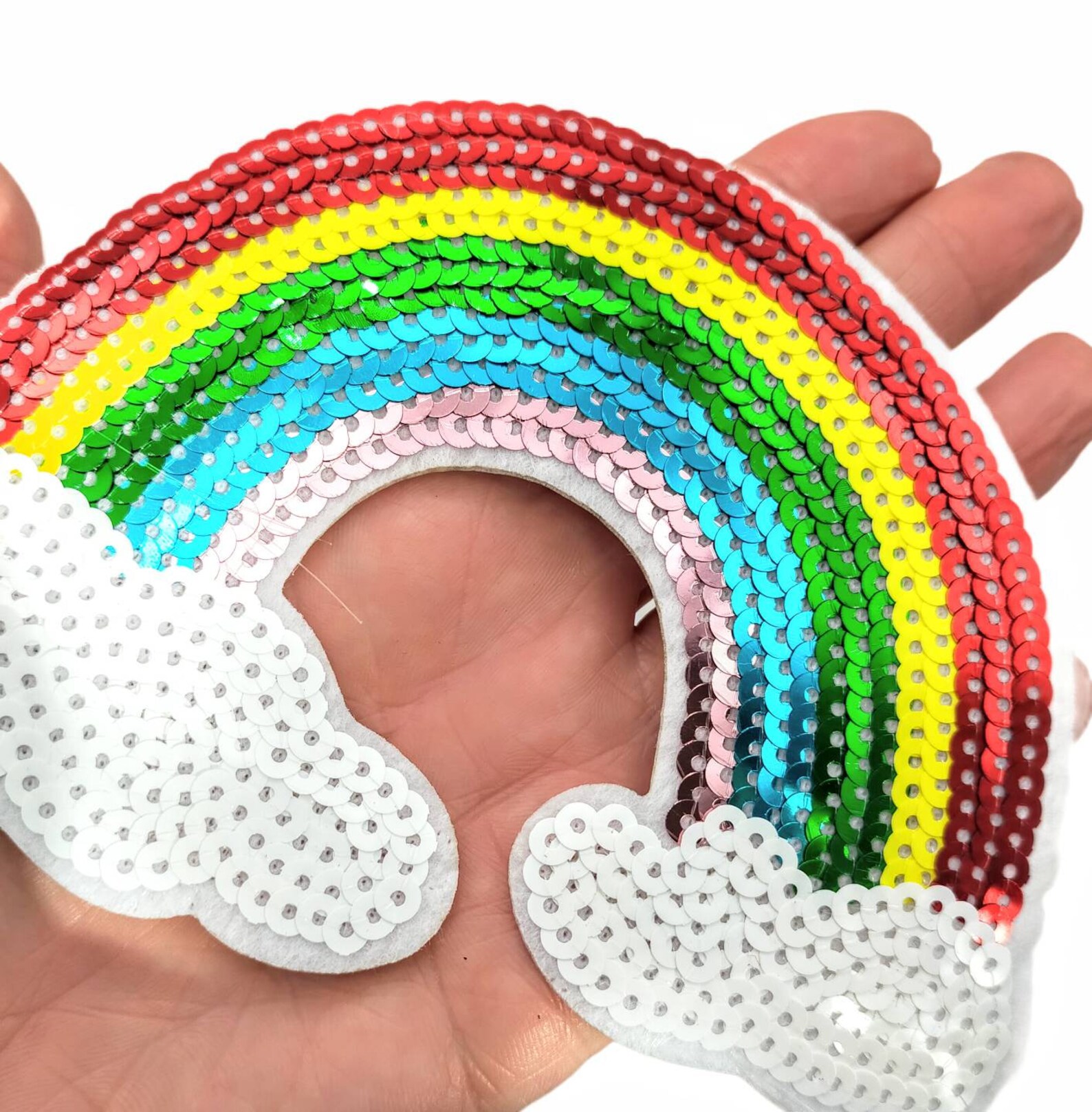 Sequin Rainbow Applique Patches - Etsy UK