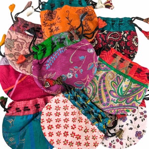 NEW SIZE Recycled Sari Pouches - Etsy