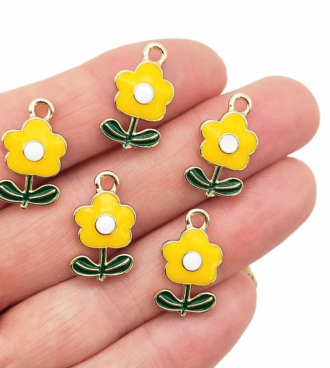 Set of 10 Beautiful Flower Charms - Etsy UK