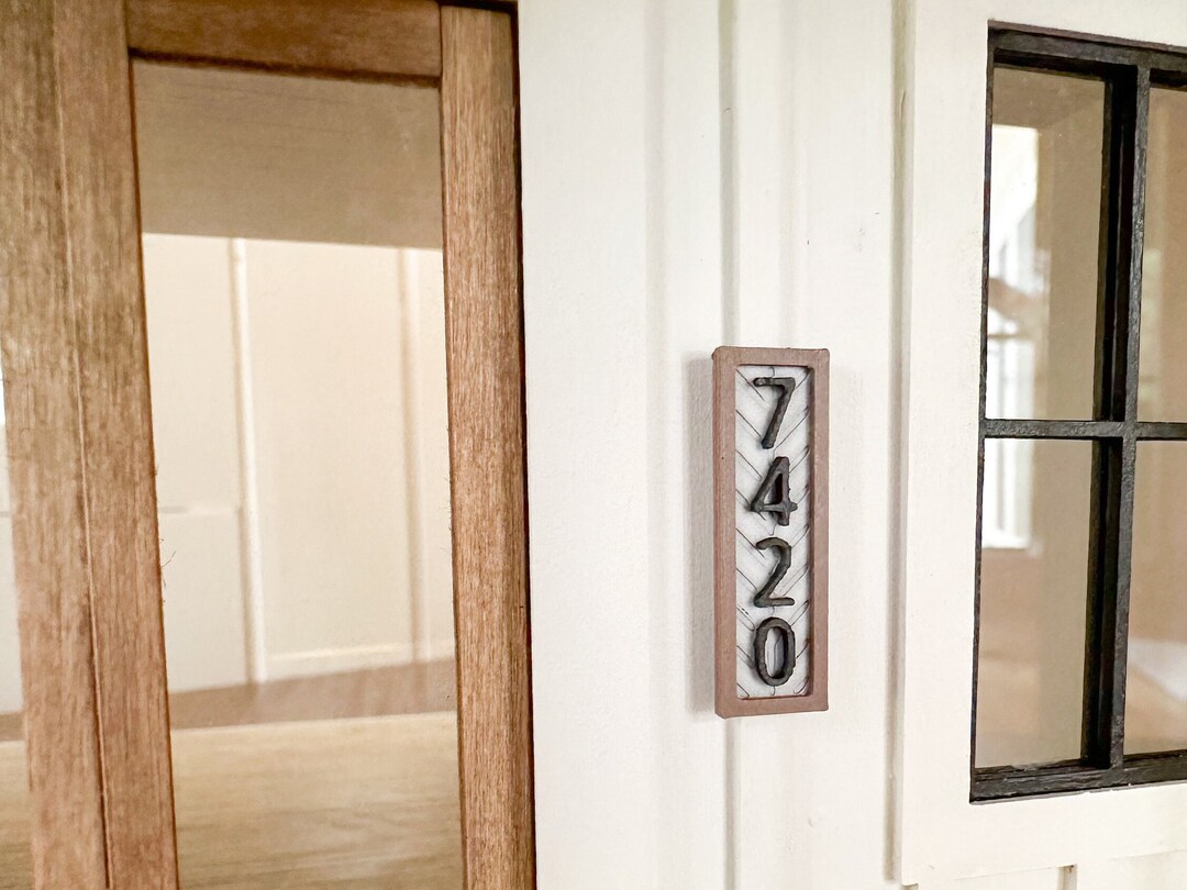 1:24 Scale Dollhouse Custom House Numbers Half Scale Modern Miniature ...