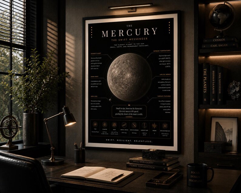 Mercury — the Swift Messenger | Astronomy Wall Art | Framed or Unframed ...