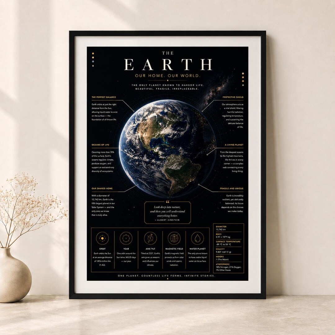 Earth — Our Home → Earth Print | Our Home | Astronomy Wall Art | Framed ...