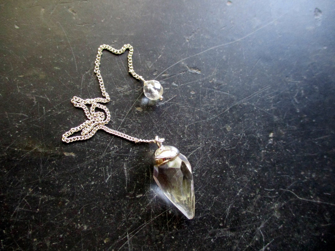Pendulum Rock Crystal Sterling Silver White Faceted - Etsy