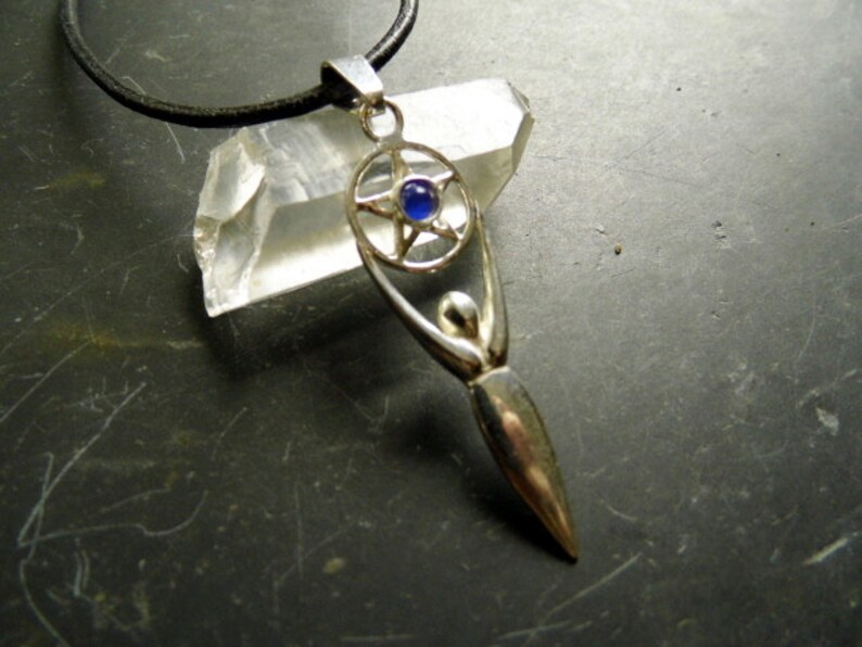 Gaja, Göttin, Erdmutter, Pentagramm, Schutz, Blauquarz, Silber, Schutz ...