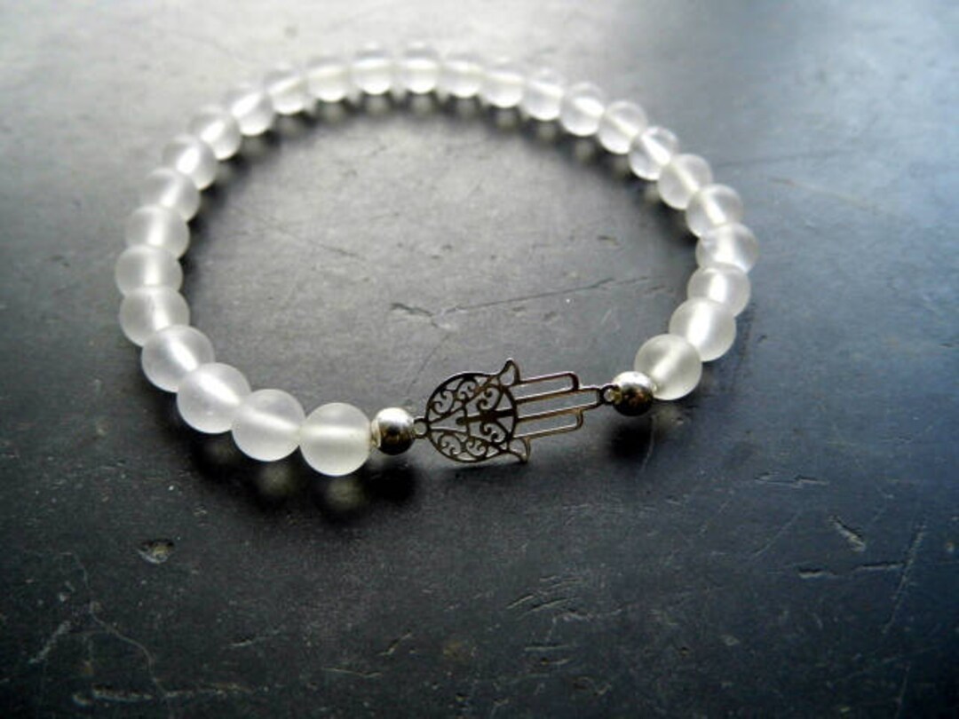 Bracelet, Symbol Bracelet, Rock Crystal, Matt, Hand of Fatima ...