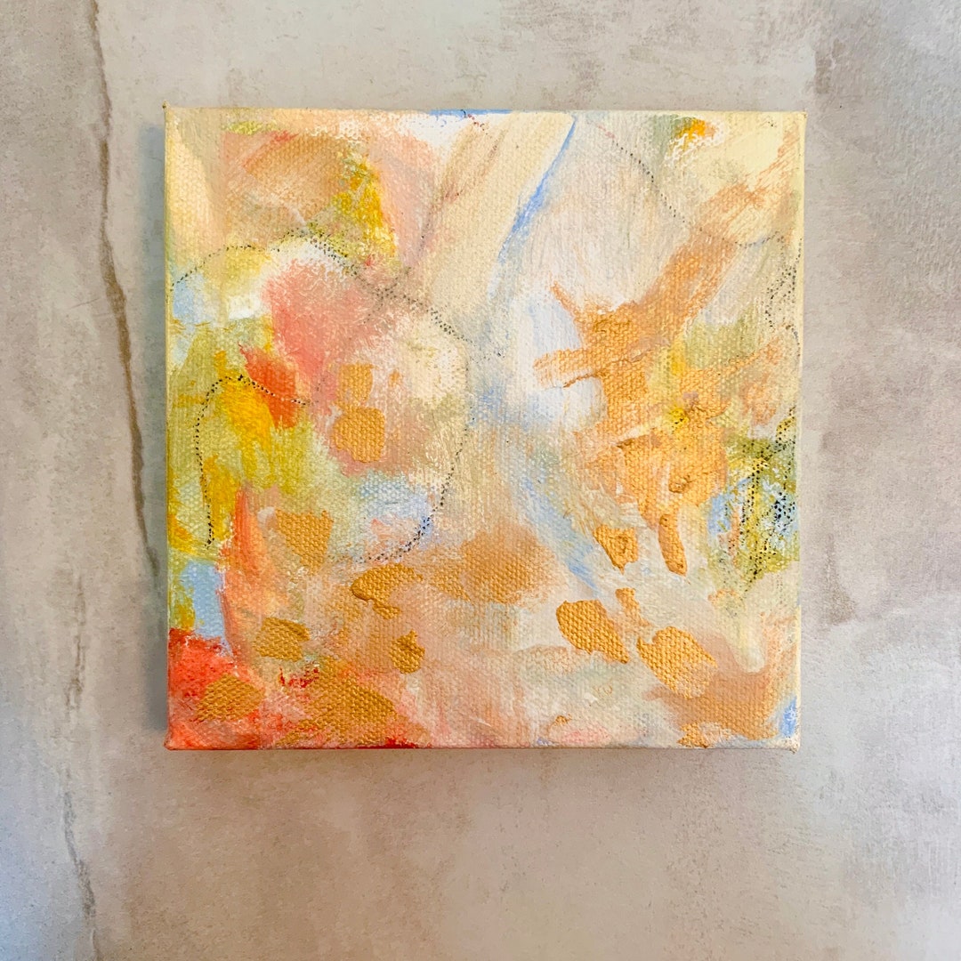 Abstract Painting Square | 6x6 Art | Tabletop Wall Decor | Original ...