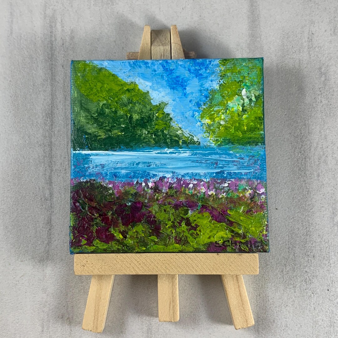 Mini Canvas Painting | 3x3 Art | Abstract Flowers | Miniature Painting ...