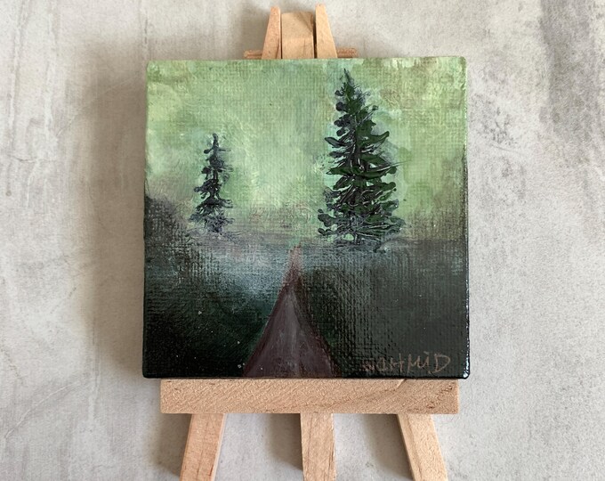 Mini Canvas Painting With Easel | 3x3 Art | Miniature Painting | Mini ...