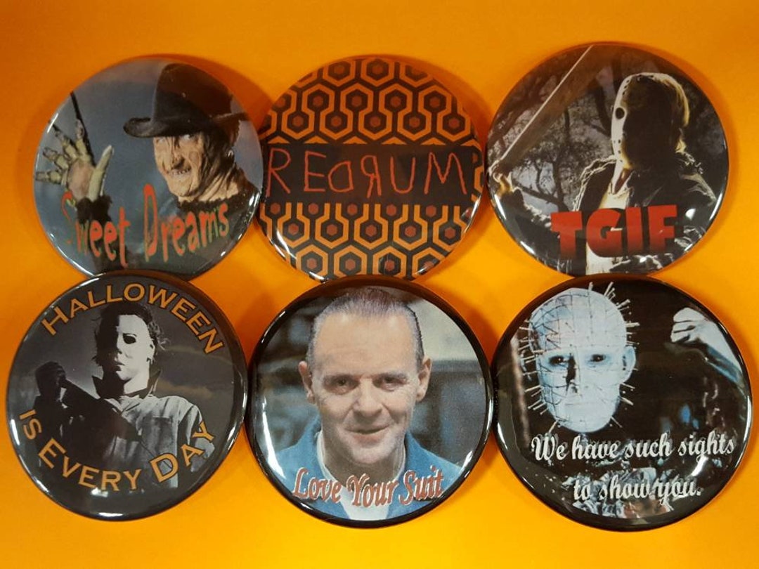 You Pick 2 Horror Classics Buttons - Etsy