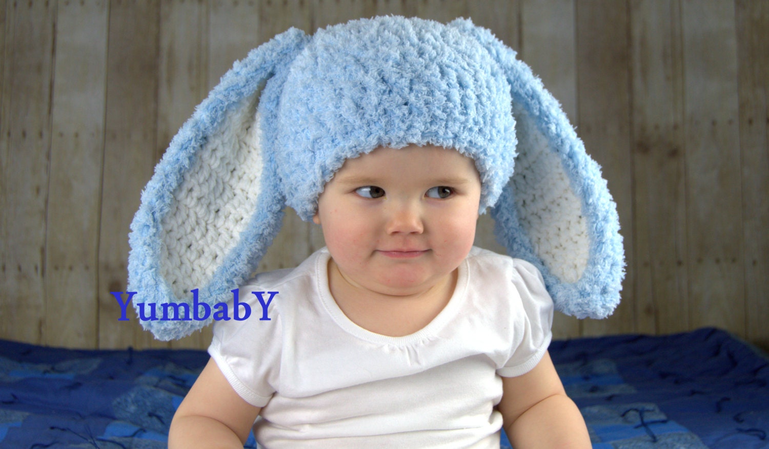 Bunny Hats Blue Fluffy Easter Bunny Hat Rabbit Ears Beanie | Etsy