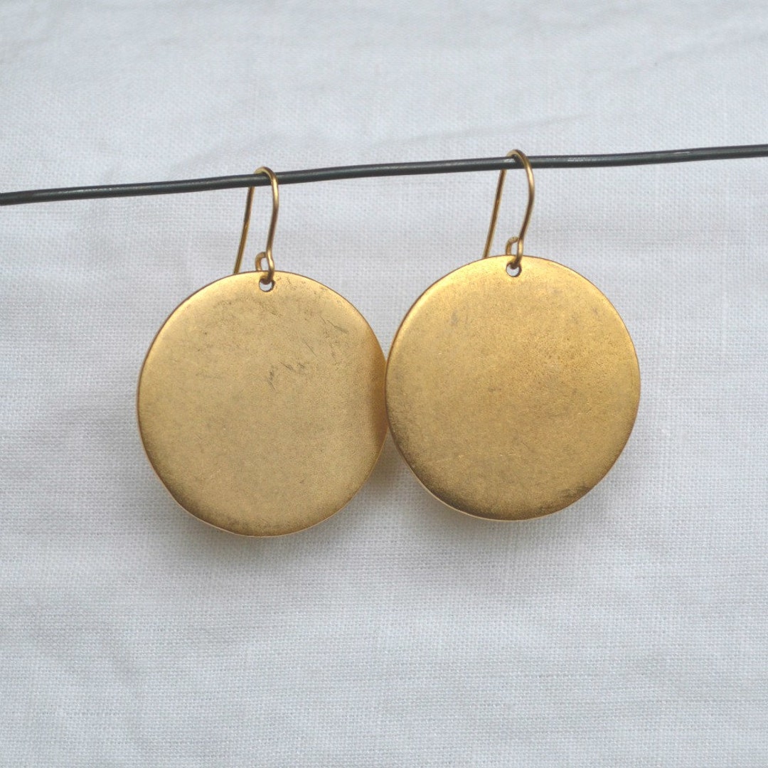 Tag Earring Large Gold - Etsy