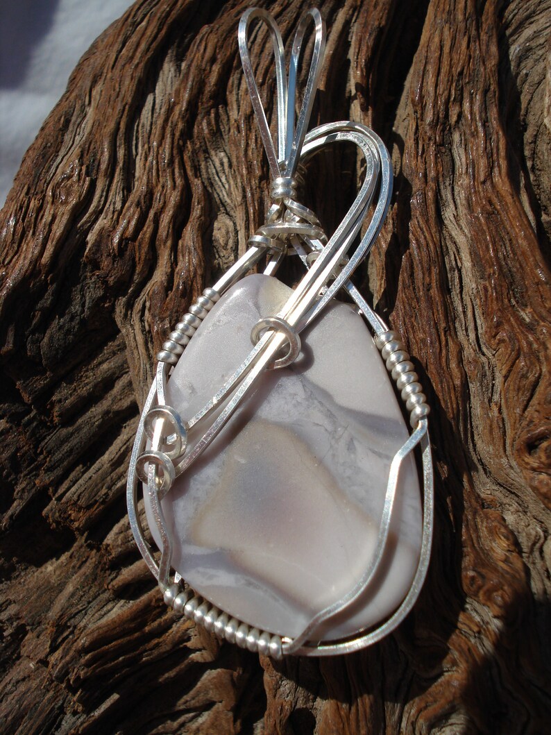 Lavender Jasper in Sterling Silver Pendant, Burro Creek Jasper Cabochon ...