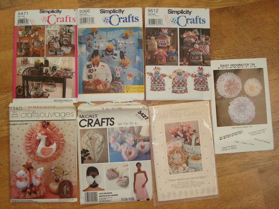 Vintage Craft Pattern Bundle - Lot of 7 Simplicity Mccalls Other Brands ...